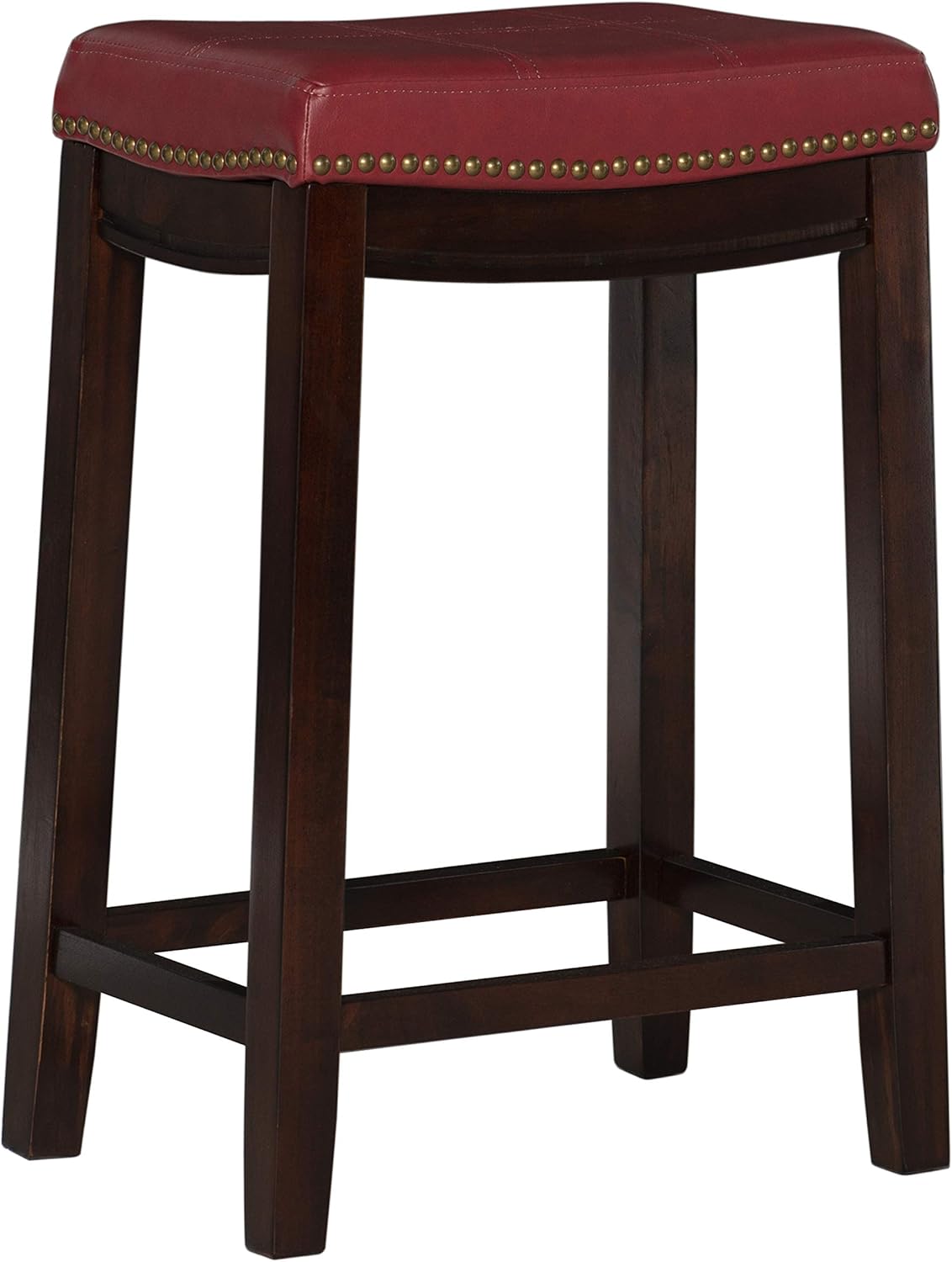 Amazon.com: Linon Claridge Red Counter Stool, 26" x 18" x 12.75" : Home ...