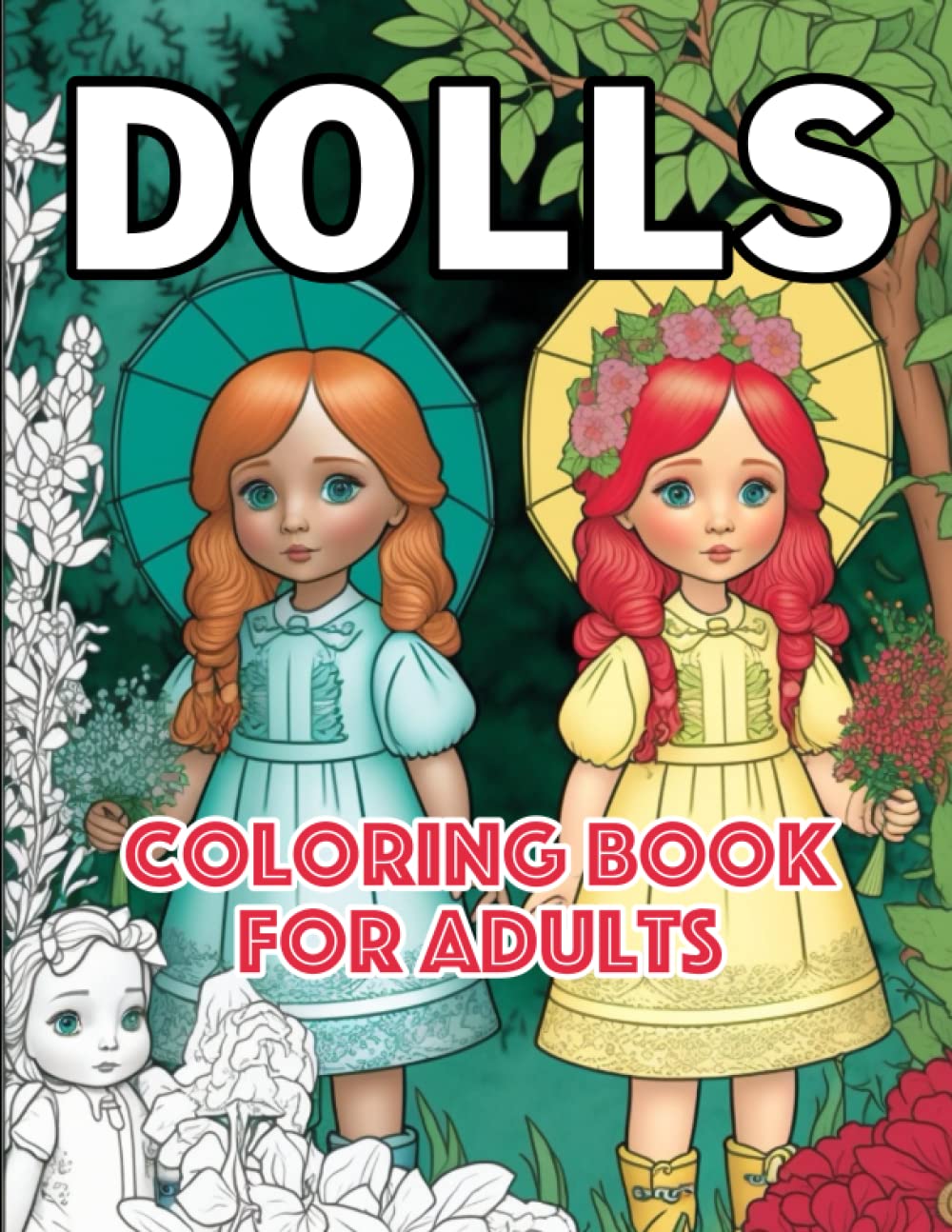 Amazon.com: Dolls Coloring Book for Adults: 30 Doll Coloring Pages ...