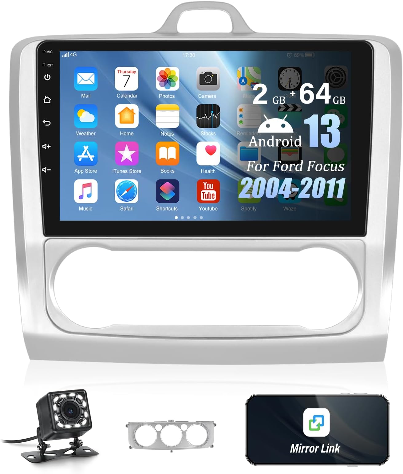 2+64G Android 13 Autoradio pour Ford Focus II Mondeo 9 S-Max C-Max Kuga ...