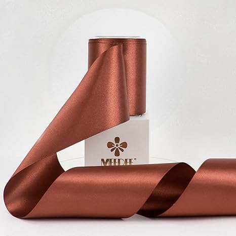 Amazon.com: MEEDEE Rust Satin Ribbon Lux Double Faced 3 Inch Wide Fall ...