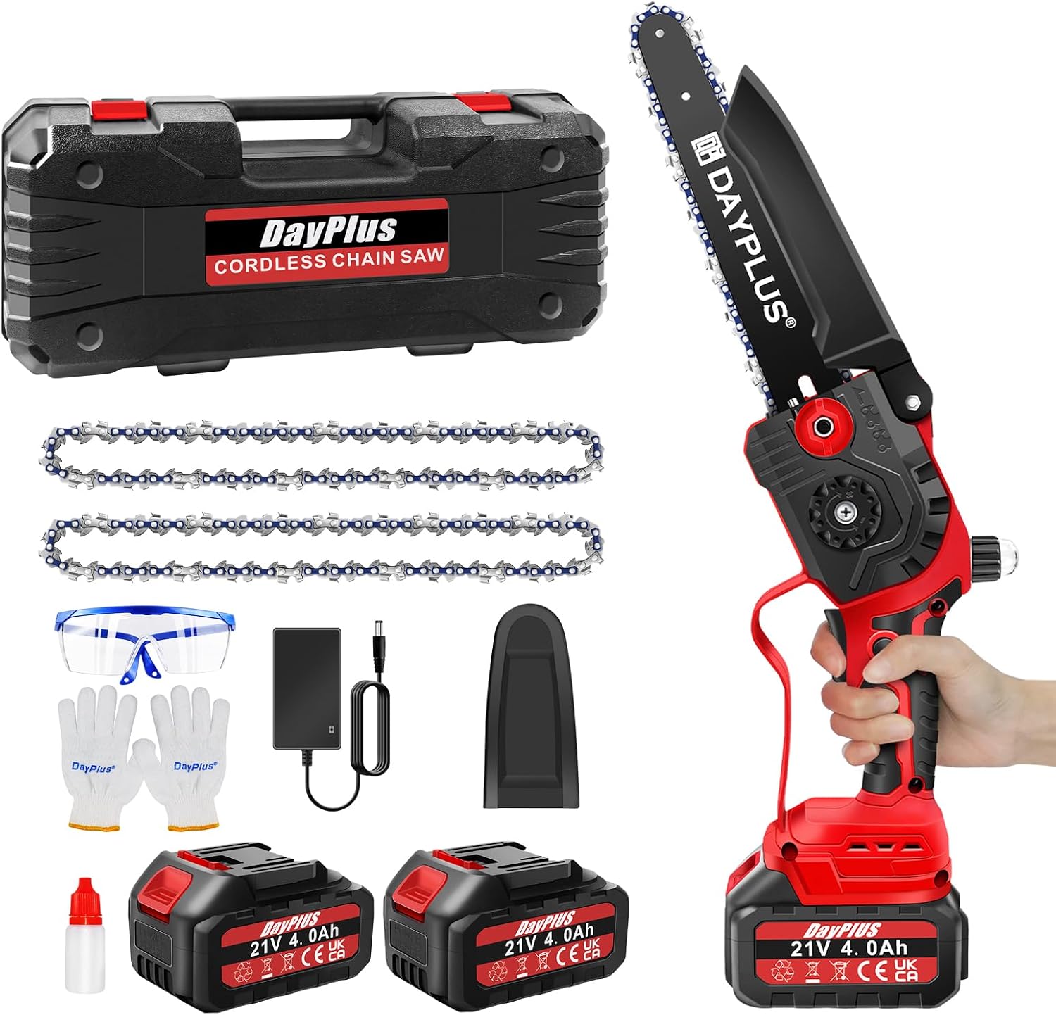 Amazon.com : Mini Chainsaw 8-Inch Battery Powered, Cordless Electric ...