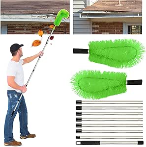 122" Telescopic Gutter Cleaning Pole with Brush - Heavy Duty Gutter ...