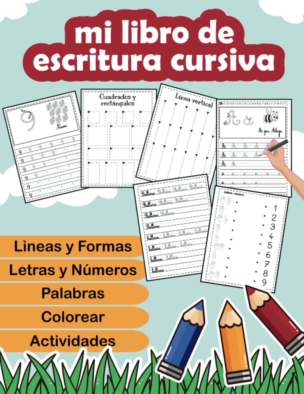 Mi Libro De Escritura Cursiva: Aprender a escribir las letras del ...