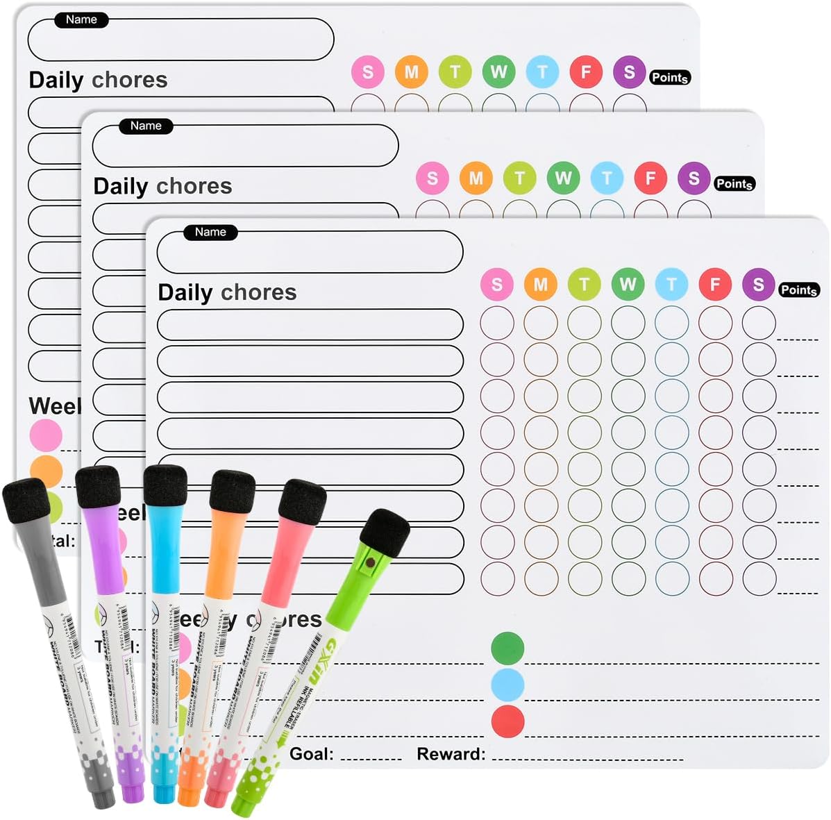 CJ&M Magnetic Star/Reward Chart for Kids - Encourages Good Behaviour ...
