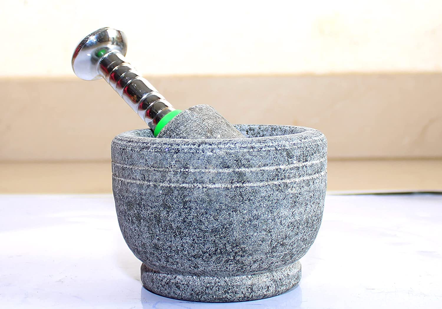 Amazon.com: Subaa Stone Mortar and Pestle Set for Spices, Okhli Masher ...