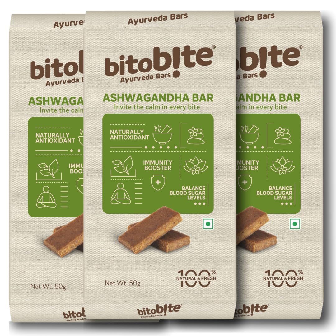 BitoBite Ayurveda Ashwagandha Snack Bar Pack of 3 : Amazon.in: Health ...