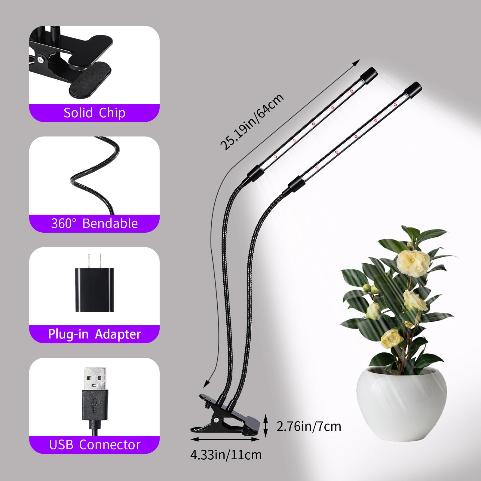 Snapklik.com : Grow Lights For Indoor Plants, Upgrade 168 LEDs Clip ...