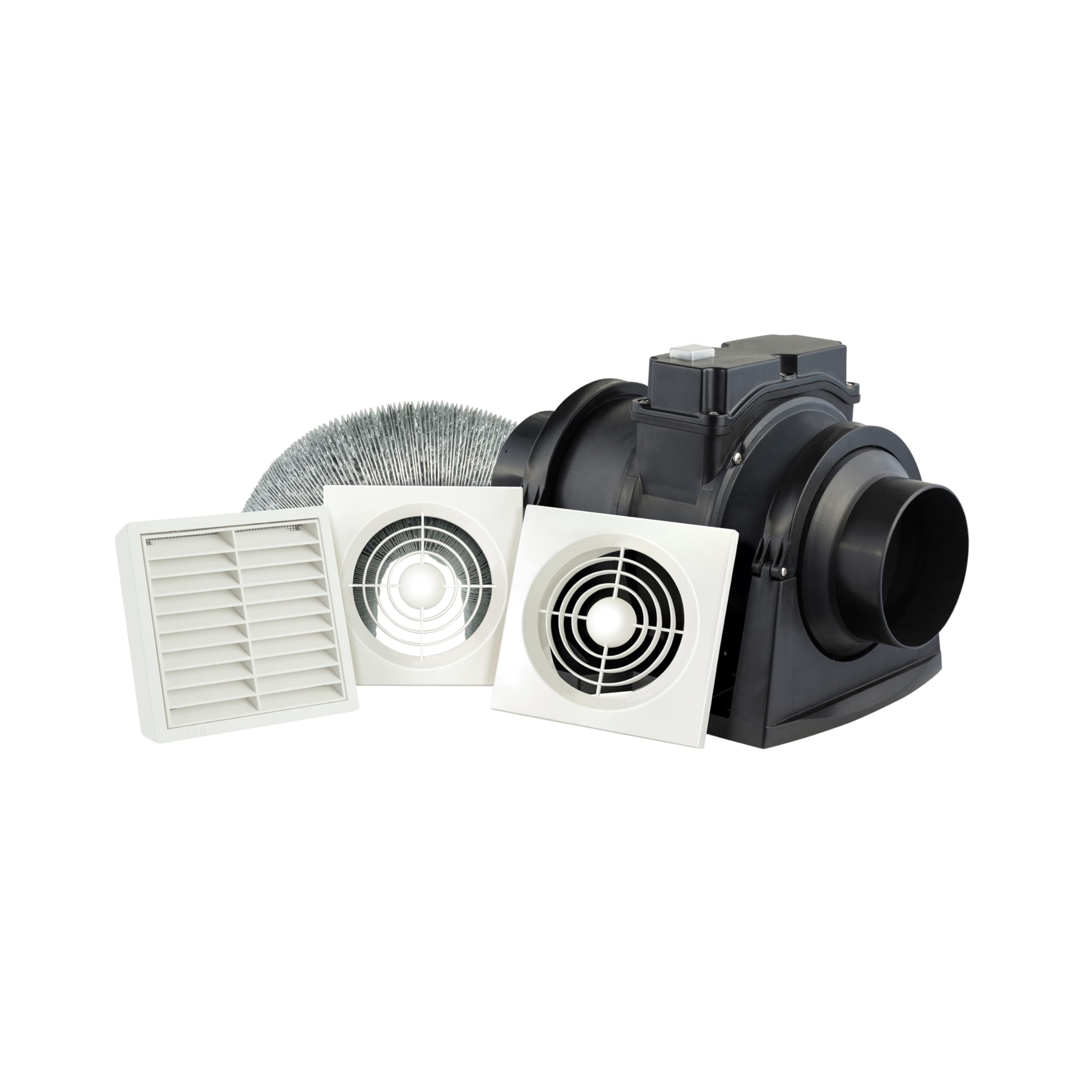 HPM Square Inline Exhaust Fan Kit, White, 100mm Size : Amazon.com.au ...