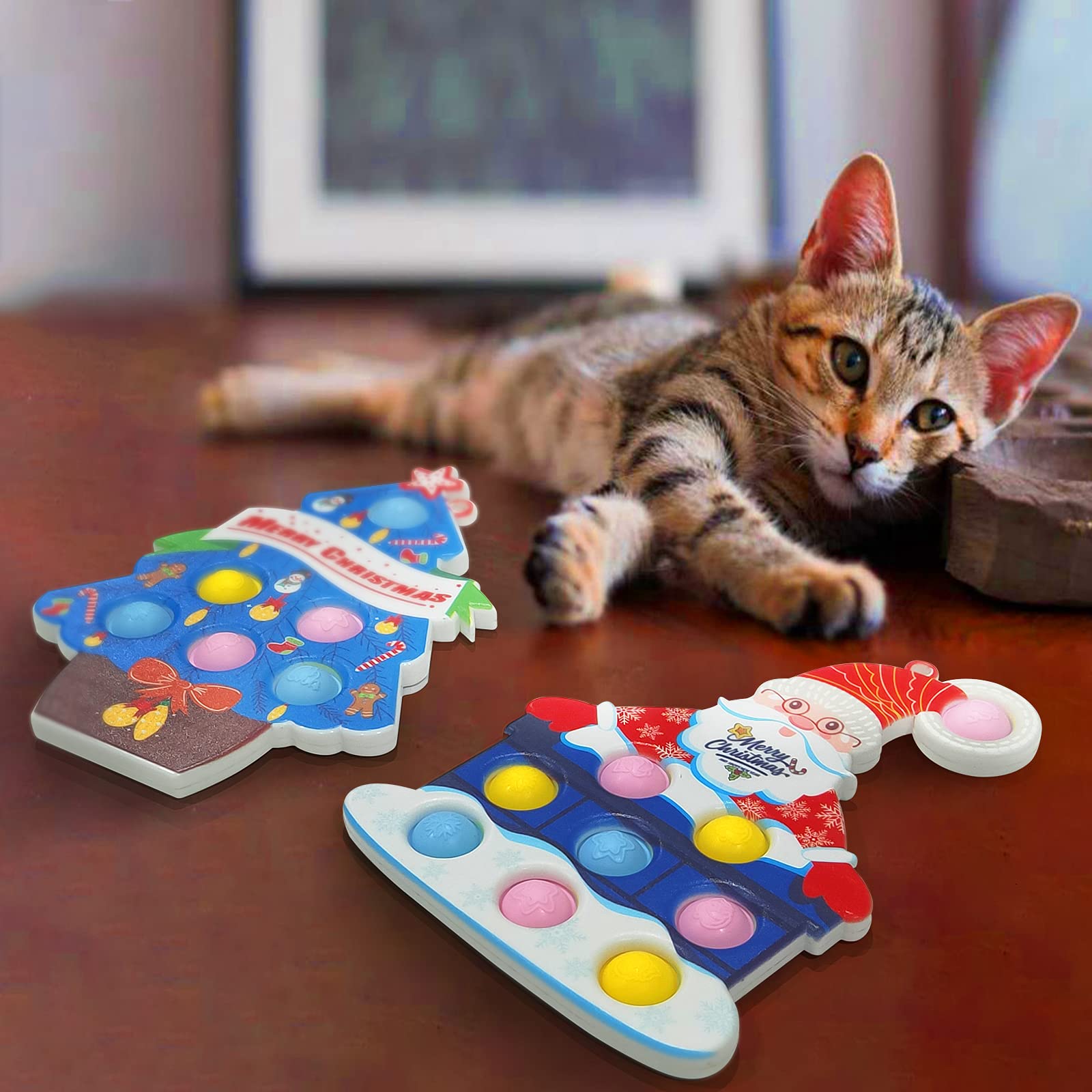 CAMMILE Pop It Hard Shell Pop It Christmas Sensory Toys Santa Claus ...