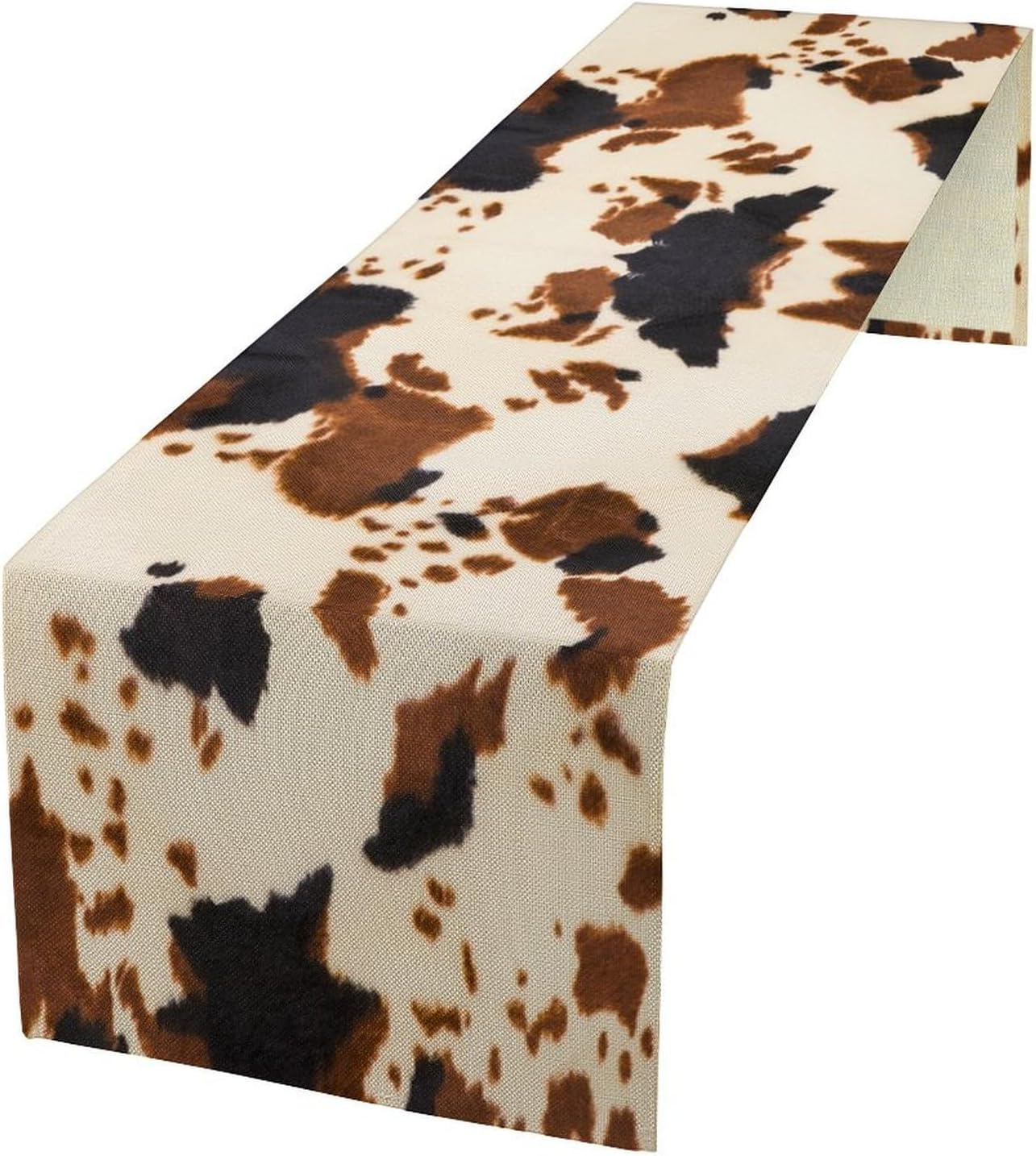 Amazon.com: Vintage Cow Skin Print Table Runner, Rustic Cottage Country ...