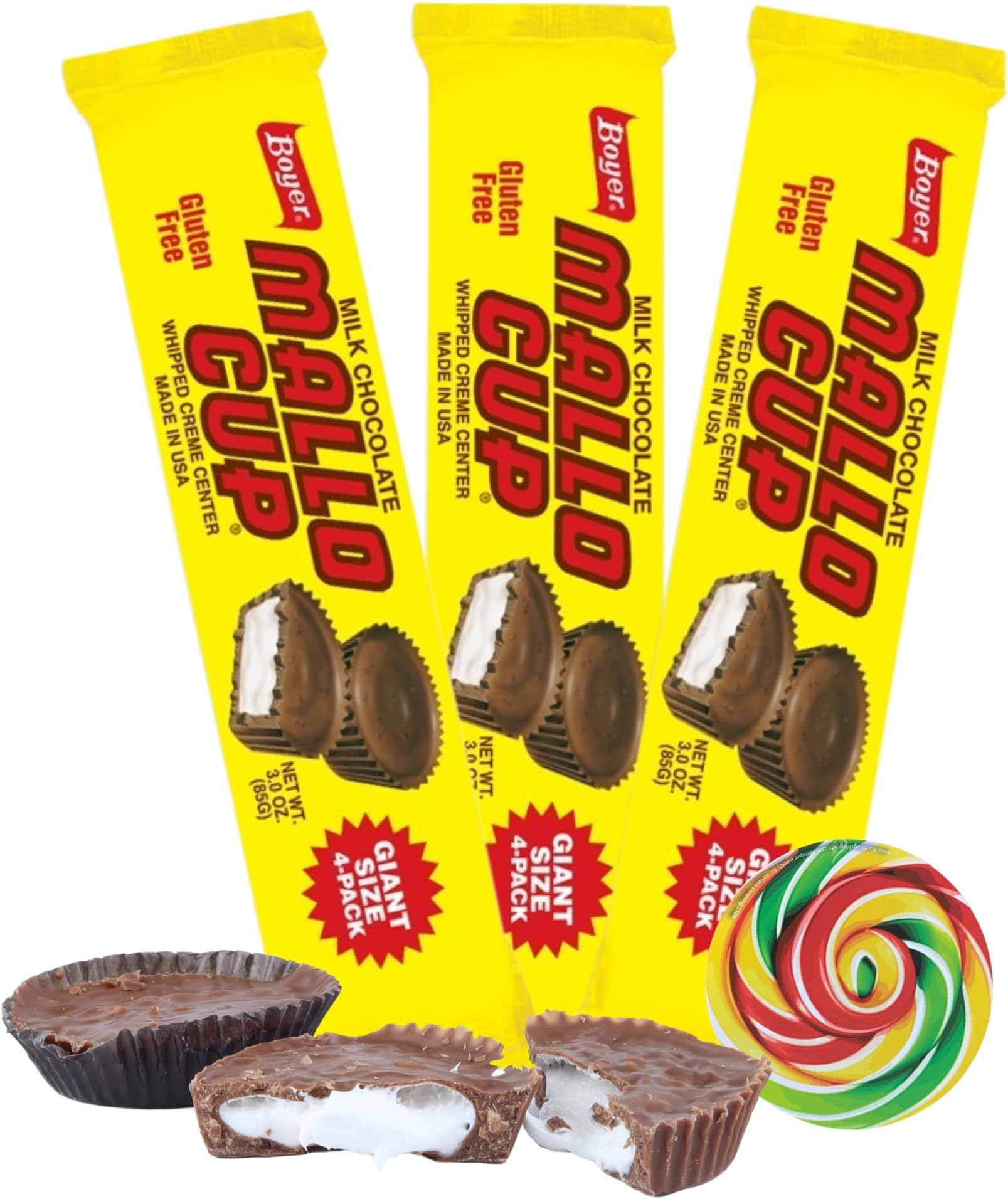 Amazon.com : Sweetzo - Boyer Mallo Cups Giant Sleeve, Milk Chocolate ...