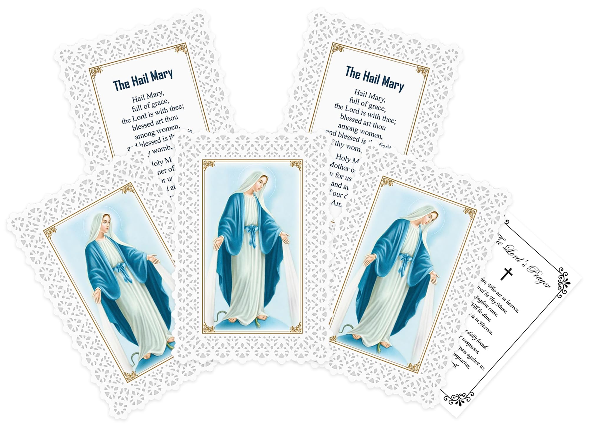Snapklik.com : Hail Mary Prayer Card - Lace Style Hail Mary Laminated ...