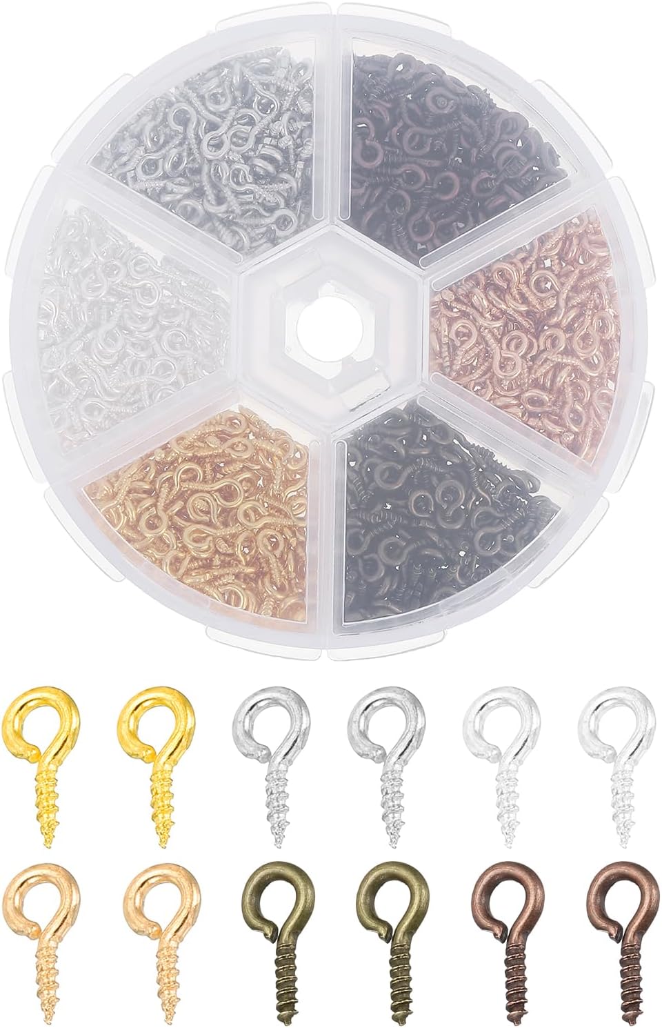 Amazon.com: PATIKIL 4x8mm Screw Eye Pins Set, 600Pcs Metal Threaded Eye ...