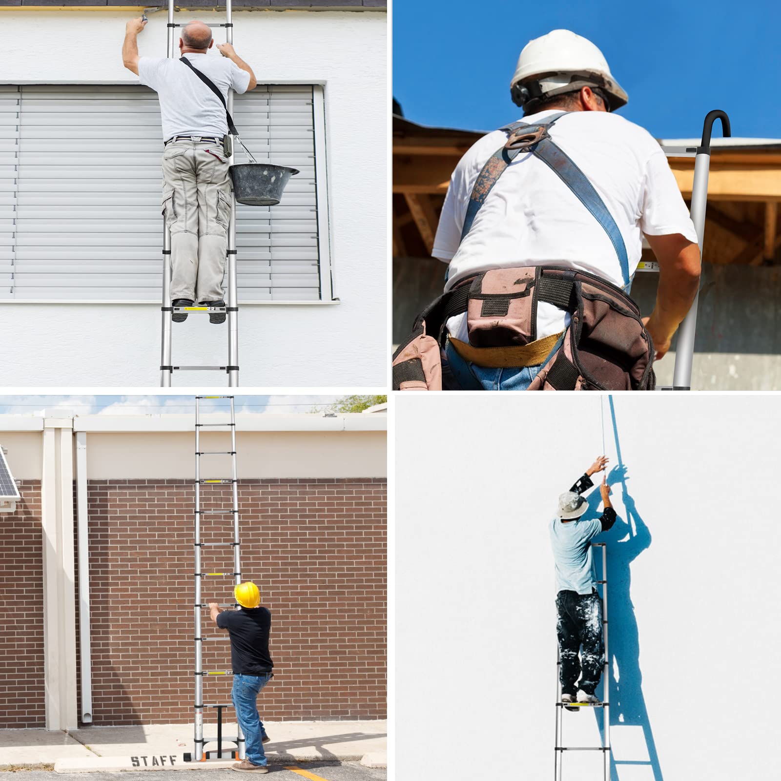 Wolec 20FT Telescoping Ladder,Upgrade Anti-Pinch Telescopic Extension ...