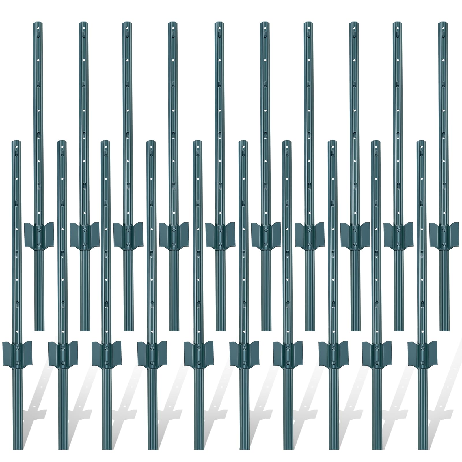 Amazon.com: Therwen 20 Pcs 3 Feet Sturdy Duty Metal Fence Post Steel U ...