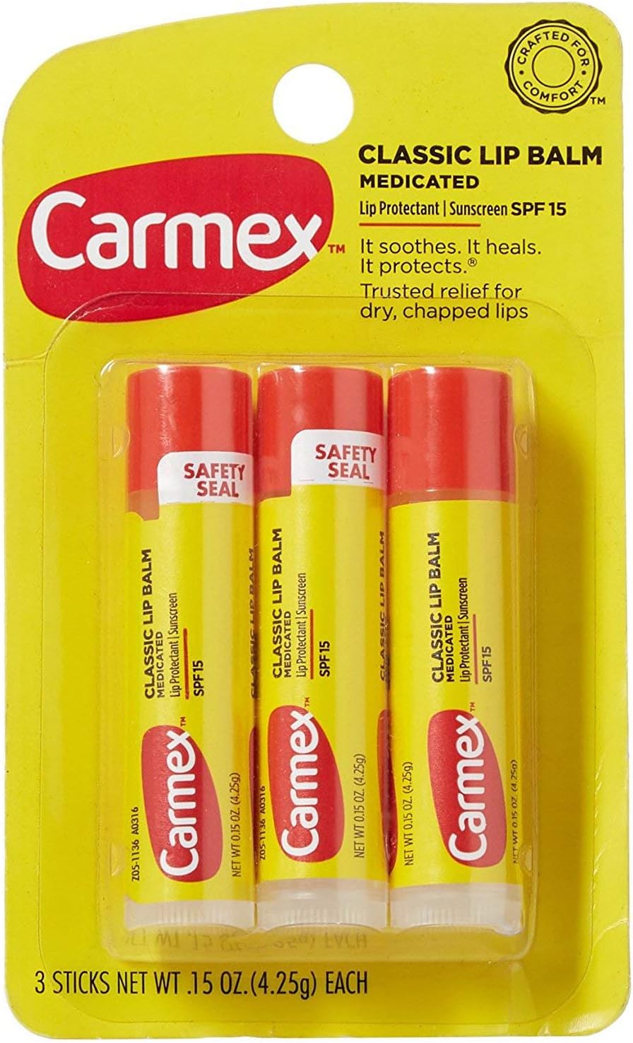 Amazon.com : Carmex Classic Medicated Lip Balm Sticks, Lip Moisturizer ...
