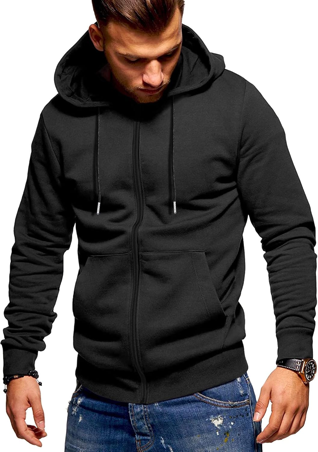 Coofandy Mens Casual Full Zip Hoodie