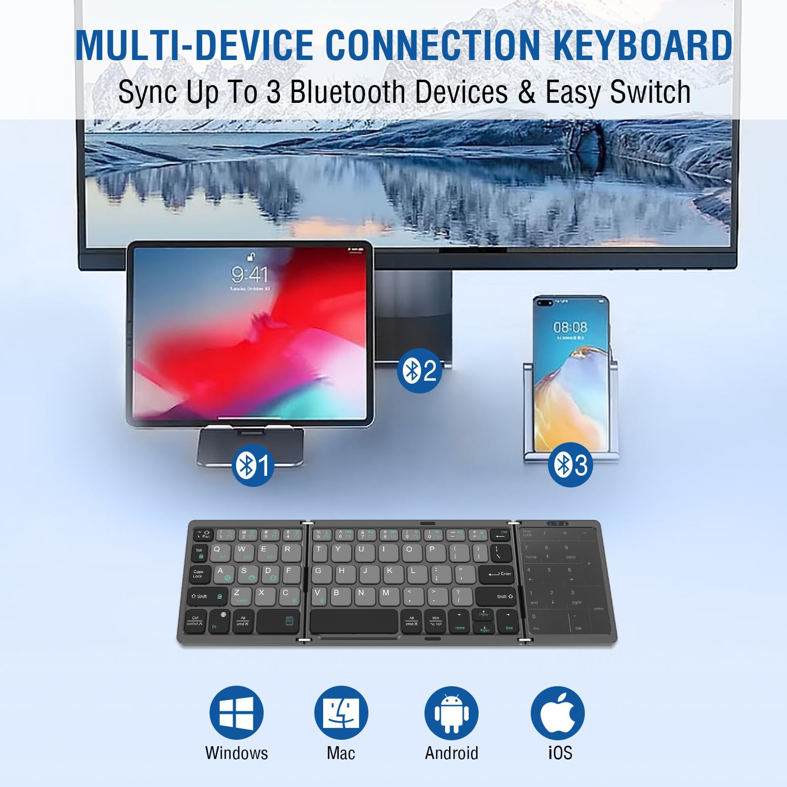 Snapklik.com : EDJO Foldable Bluetooth Keyboard
