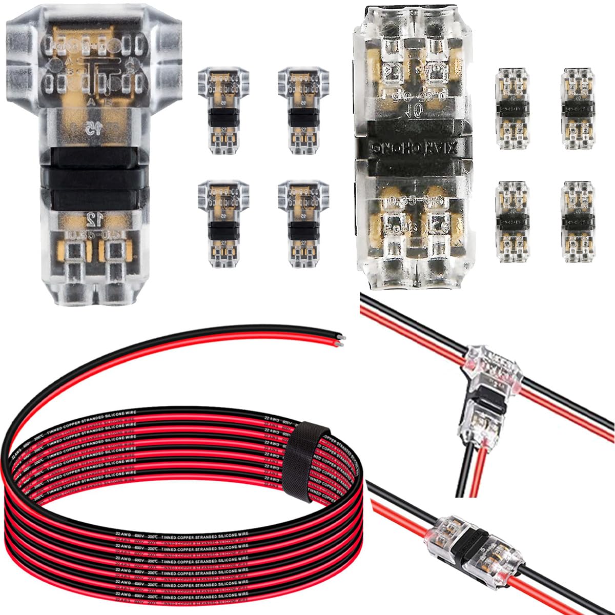 Snapklik.com : DAOKAI Low Voltage Wire Connector,T Tap Connectors 2 Pin ...