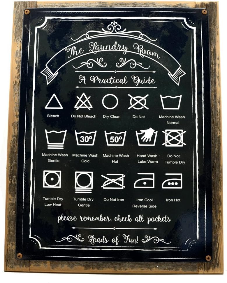 Amazon.com: Laundry Guide Metal Sign, Home Decor, Modern Decor, Laundry ...
