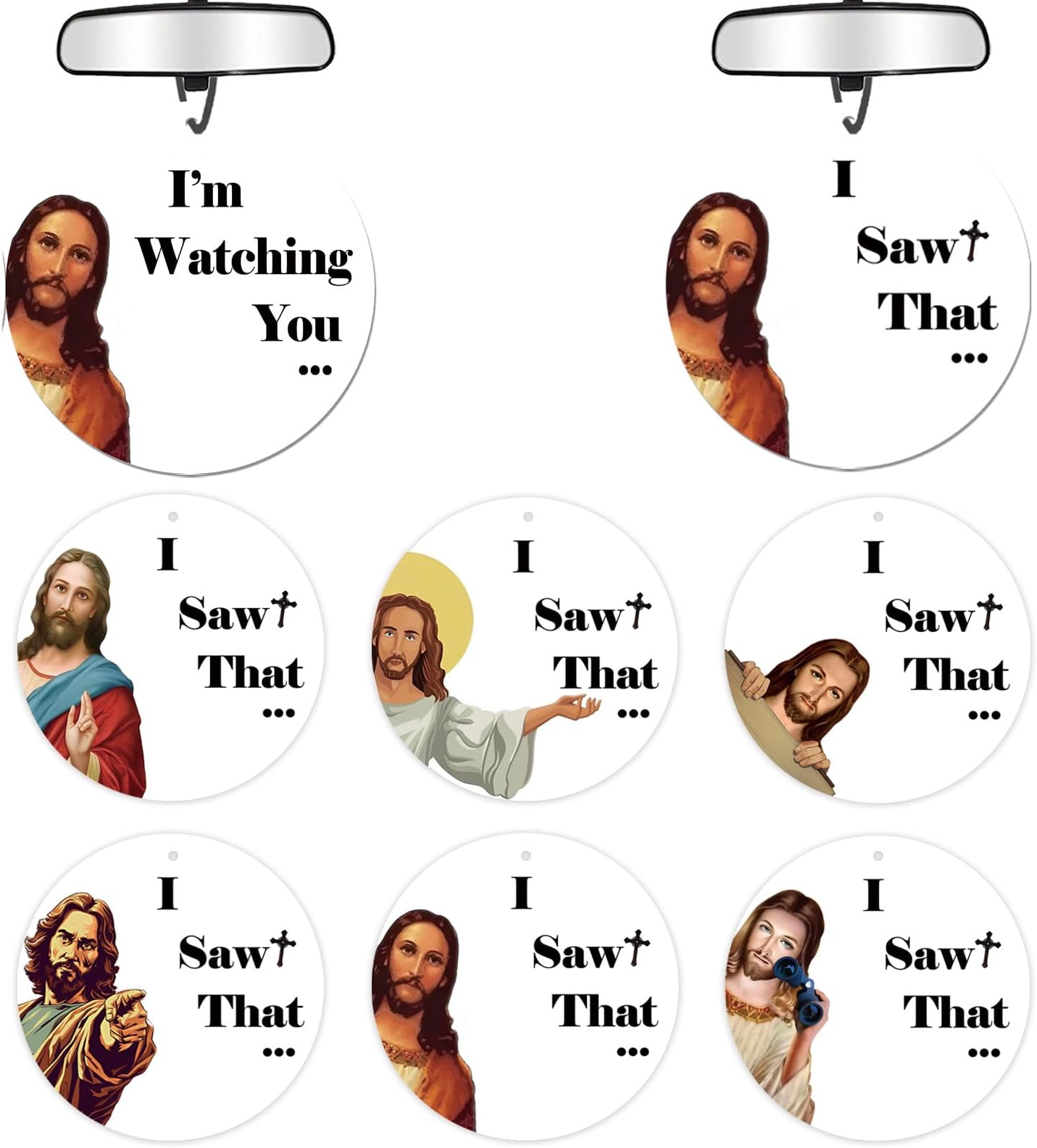 Amazon.com: Funny Jesus Air Vent Clips, 6 Pcs Cute Jesus I Saw that Car ...