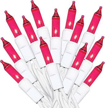 Amazon.com: MULTI-SPARKING Pink Christmas String Lights - 35 Count ...