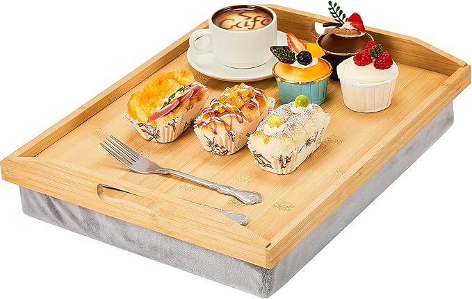 Amazon.com - Tioncy Bamboo Lap Tray with Detachable Pillow 16.9'' x 13 ...