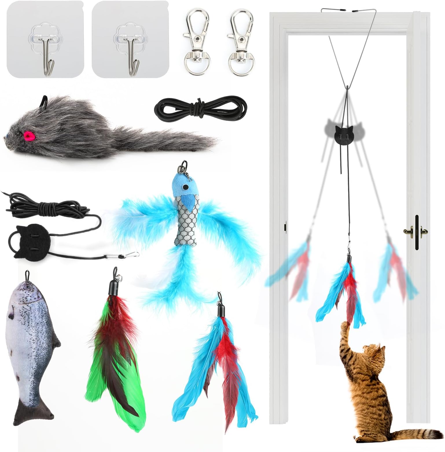 selcouth yyds Interactive Cat Toys for Indoor Cats Adult,Door Hanging ...