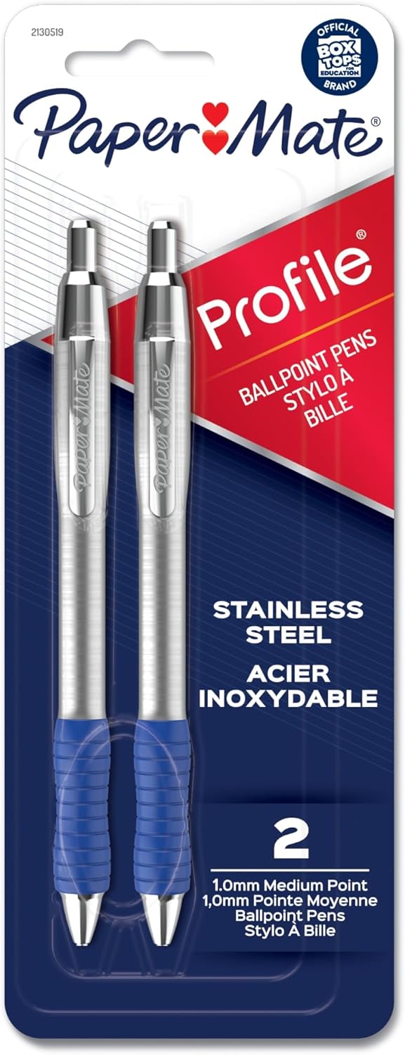 Amazon.com : Paper Mate® Profile Metal Barrel Ballpoint Pens, Medium ...