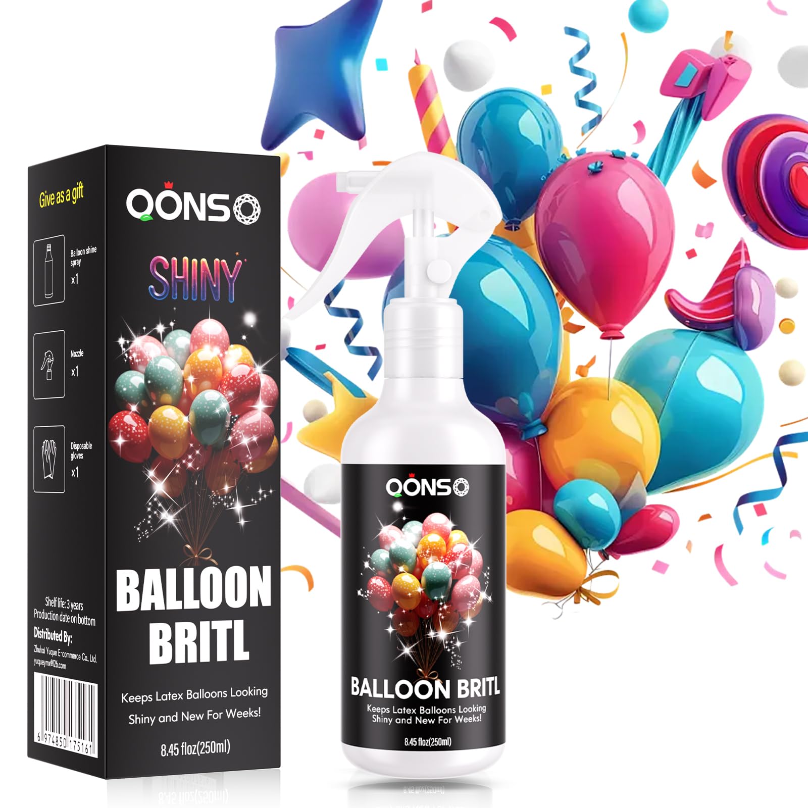 Amazon.com: 8.45 OZ Balloon Spray Shine For Latex Balloons To Last ...