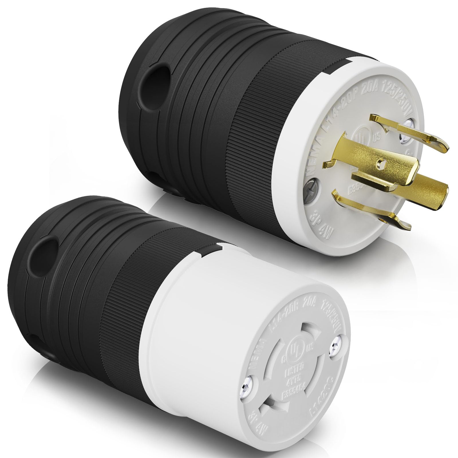 AIDA NEMA L14-20P & NEMA L14-20R Locking Plug and Connector, Twist Generator Male and Female ...