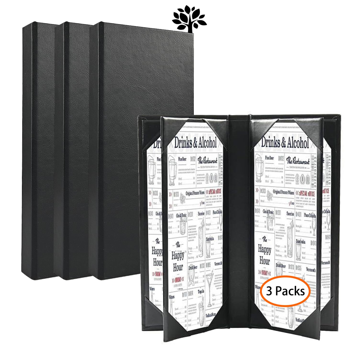 Snapklik.com : 3 Segment Menu Holder Menu Covers Four Fold Panel Menu