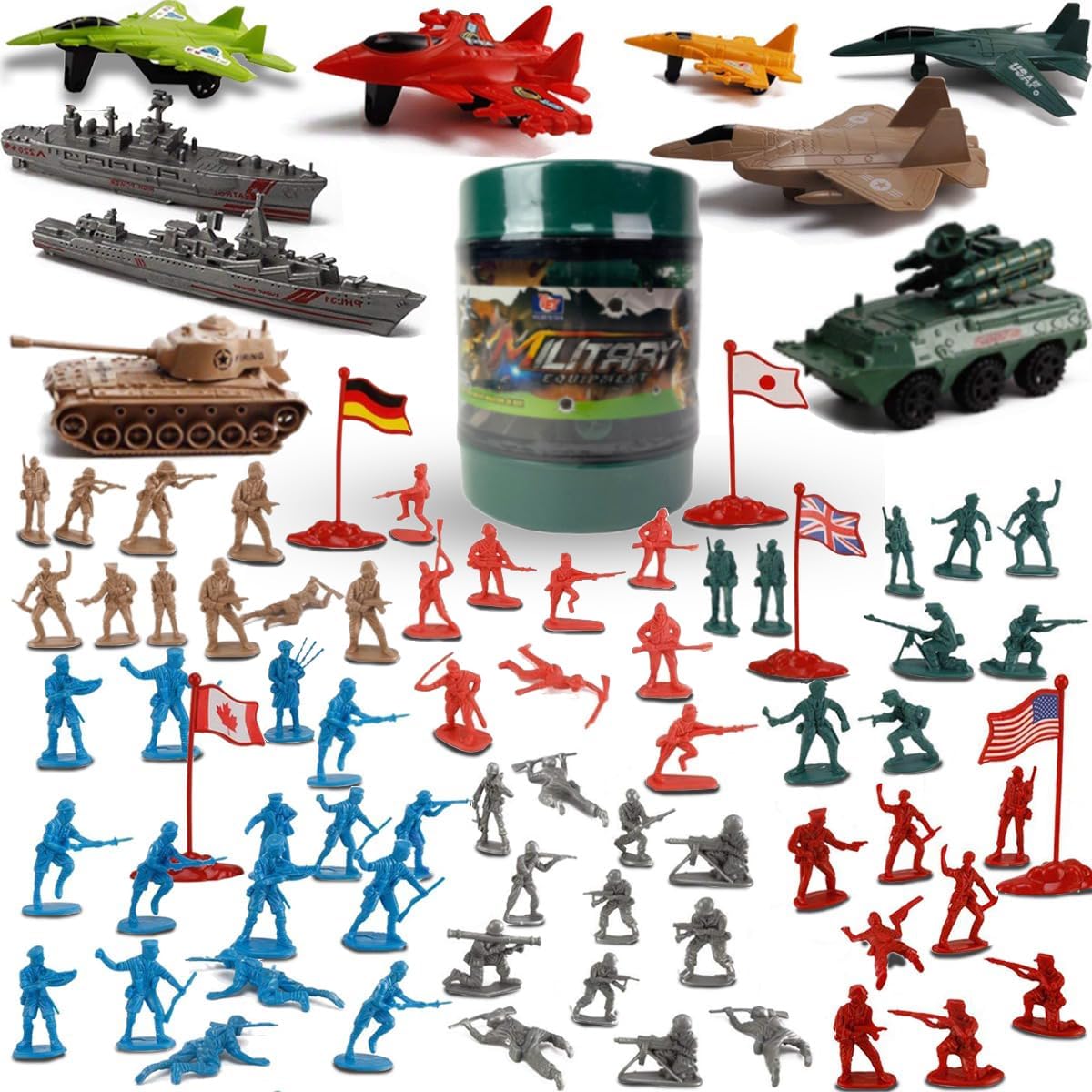 Amazon.com: Liberty Imports Army Men Toy Soldiers Playset Bucket – WWII ...
