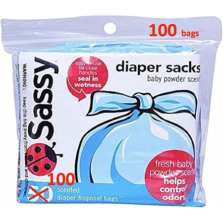 Amazon.com: Sassy Disposable Scented Diaper Sacks - 100 Count - 25 ...