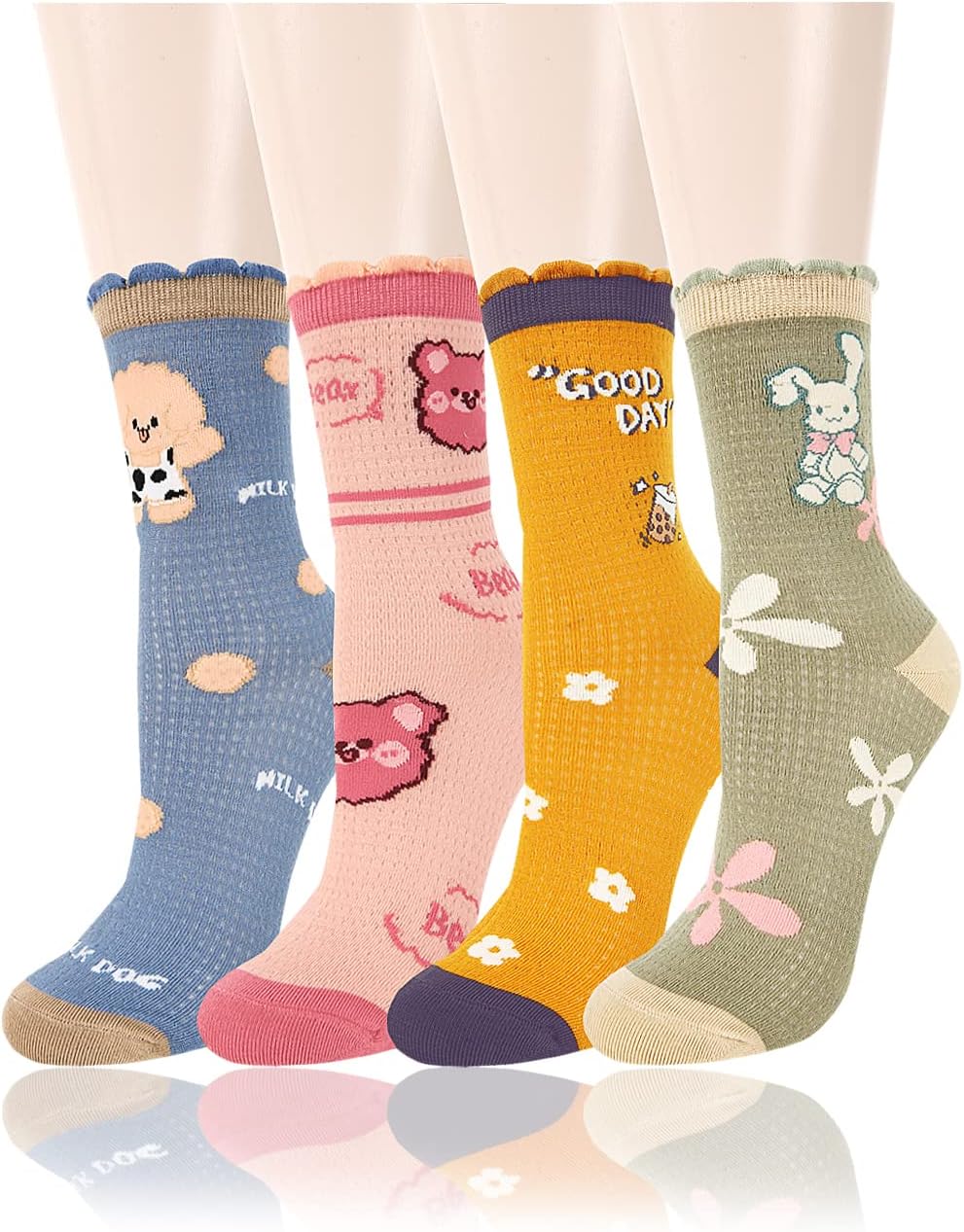 Amazon.com: Benefeet Sox Womens Ruffle Socks Cute Cotton Crew Socks ...