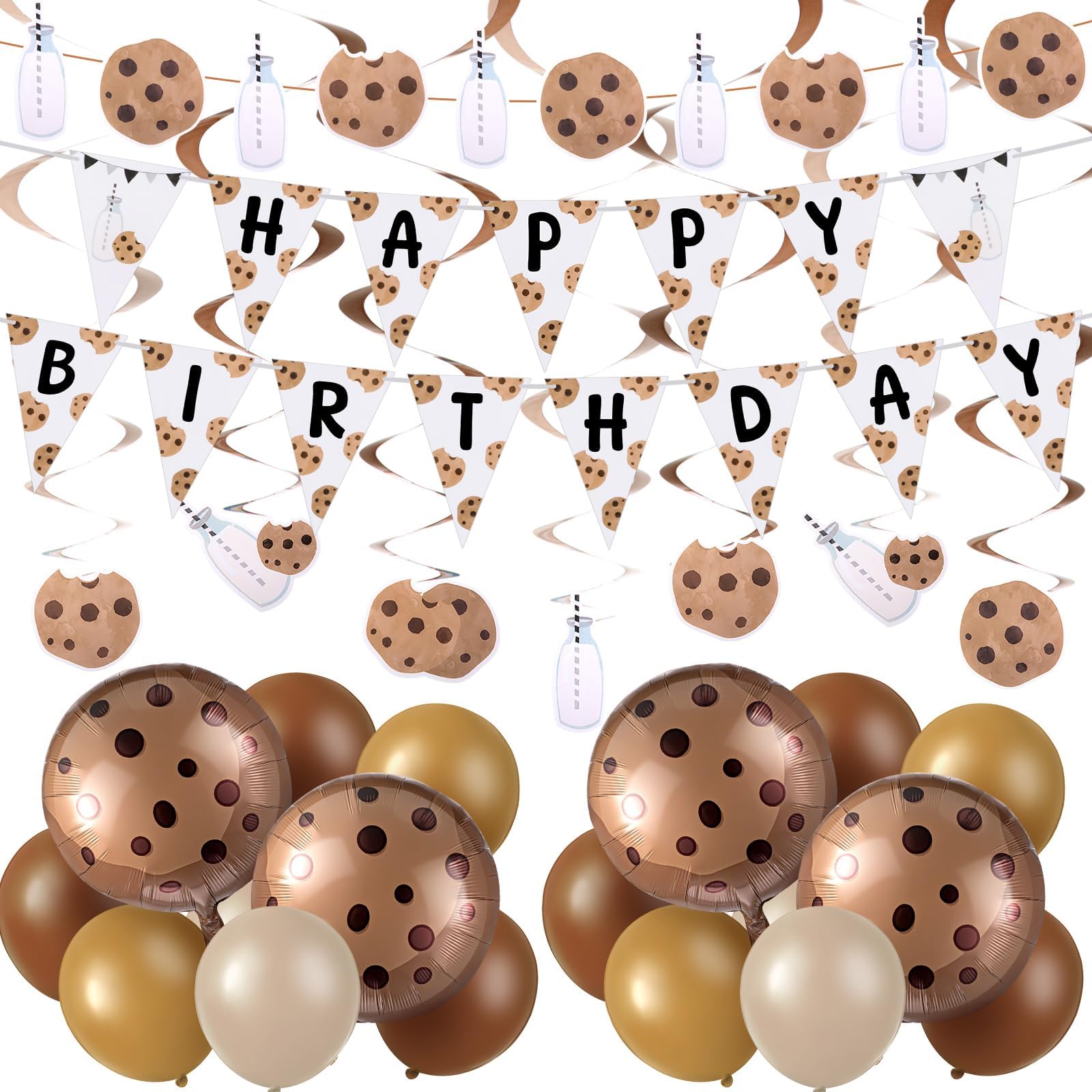 Amazon.com: Cookies Milk Birthday Party Banner, Cookie and Monster ...