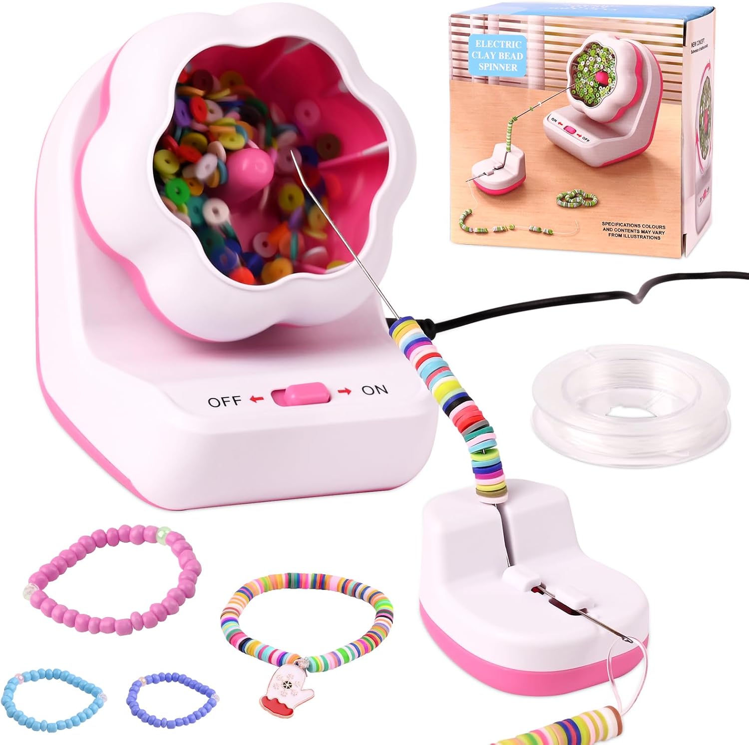 BokingOne Automatic Clay Beads Bowl, Electric Bead Spinner for ...