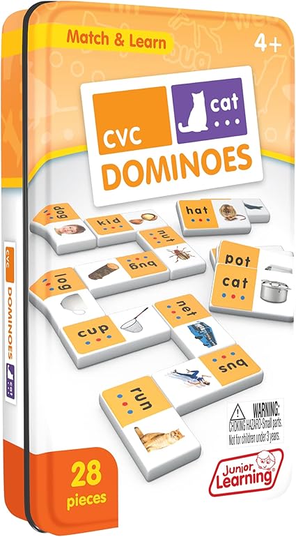Amazon.com: Junior Learning CVC Match & Learn Dominoes : Toys & Games