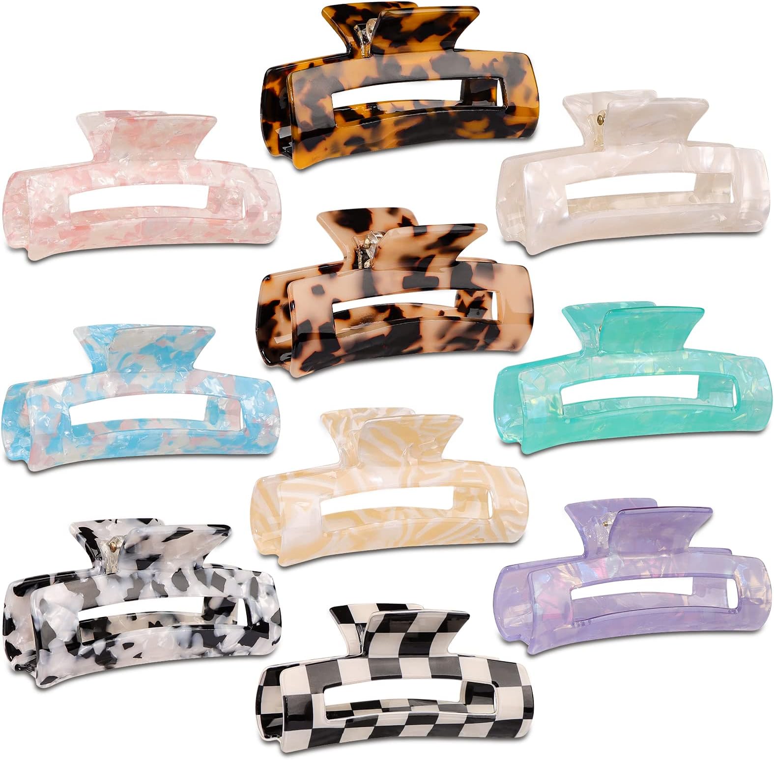 Amazon.com: 12 Pack Large Hair Claw Clips Flower Hair Clips Big Claw ...