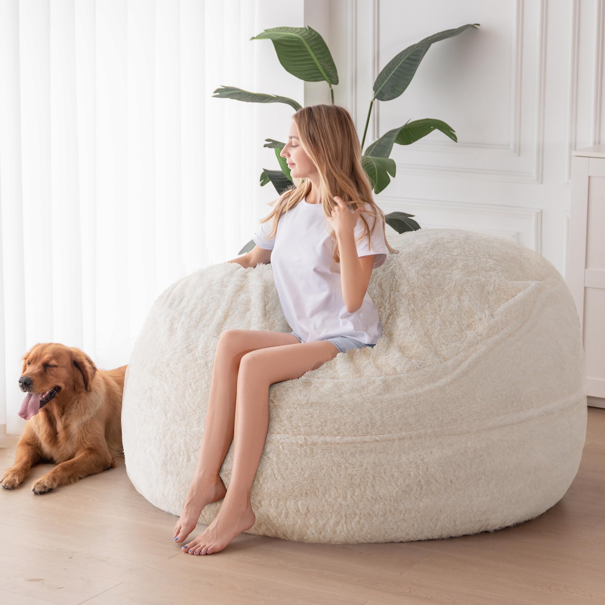 Snapklik.com : Giant Bean Bag Chair Bed For Adults, Convertible Beanbag ...