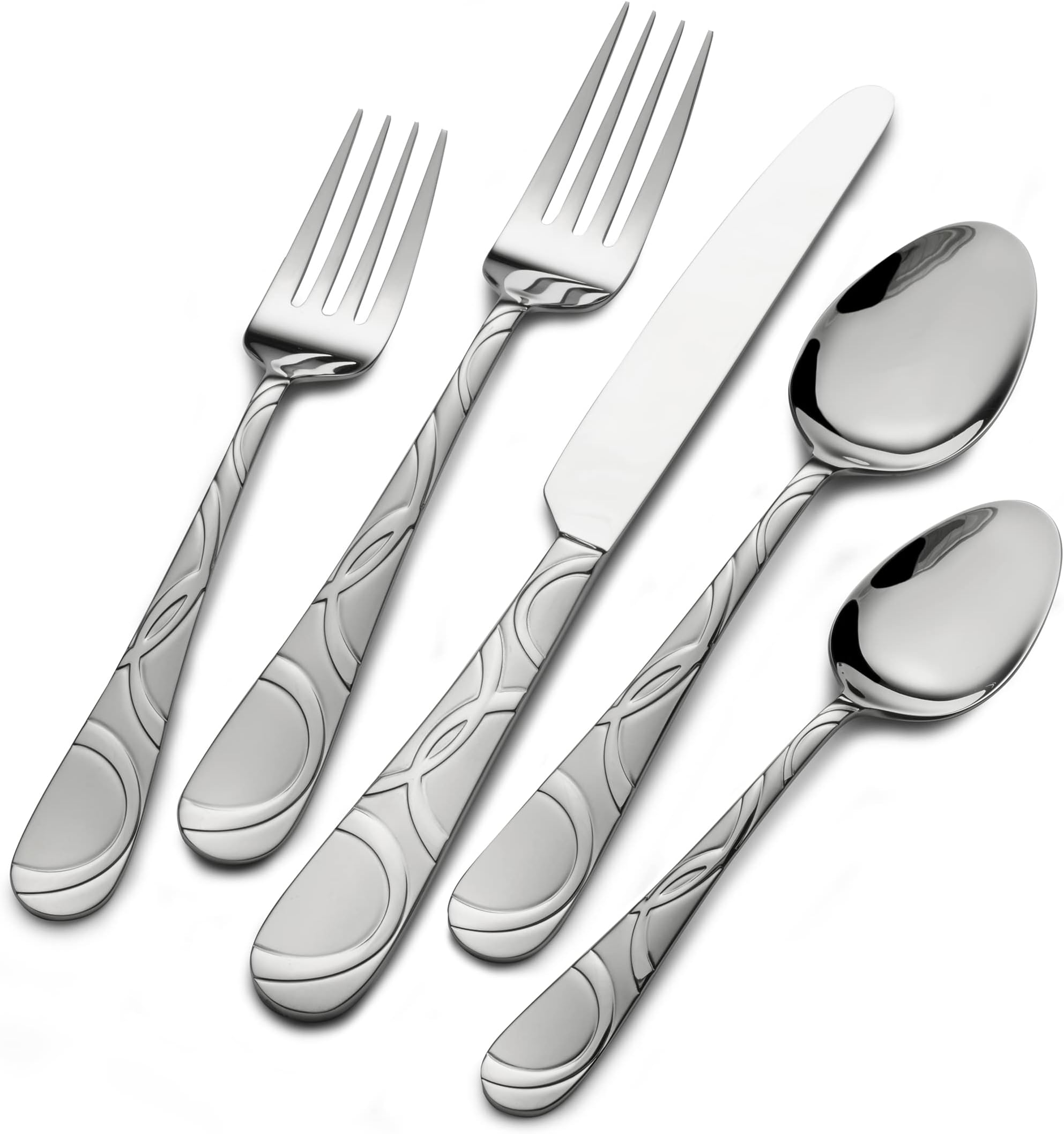 Amazon.com: Cambridge Silversmiths Mena Sand 40-Piece with Chrome ...