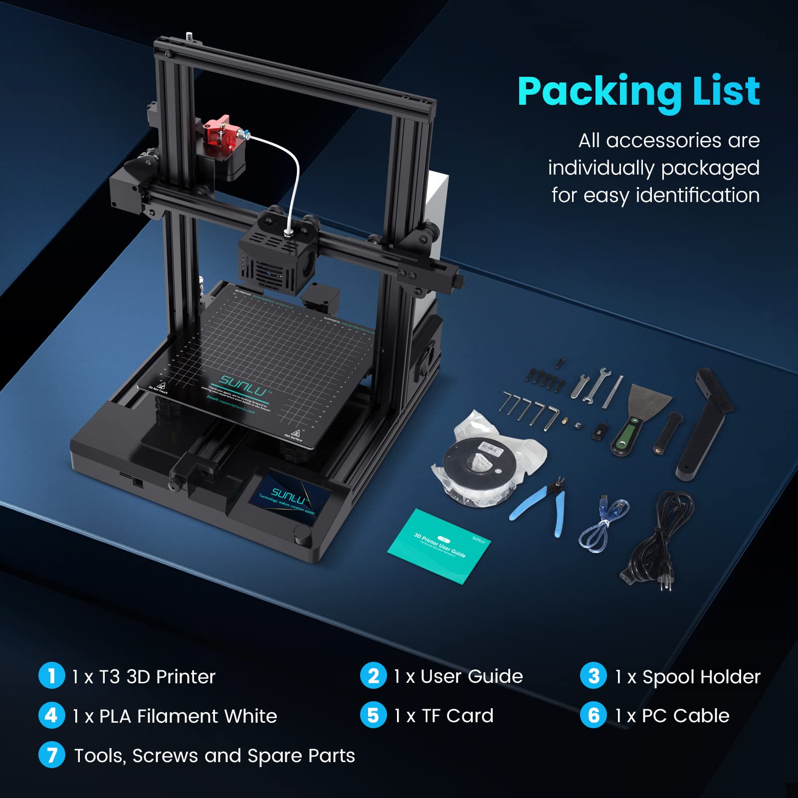 SUNLU T3 3D Printer, 250mm/s...B0B3MDP55W | Encarguelo.com