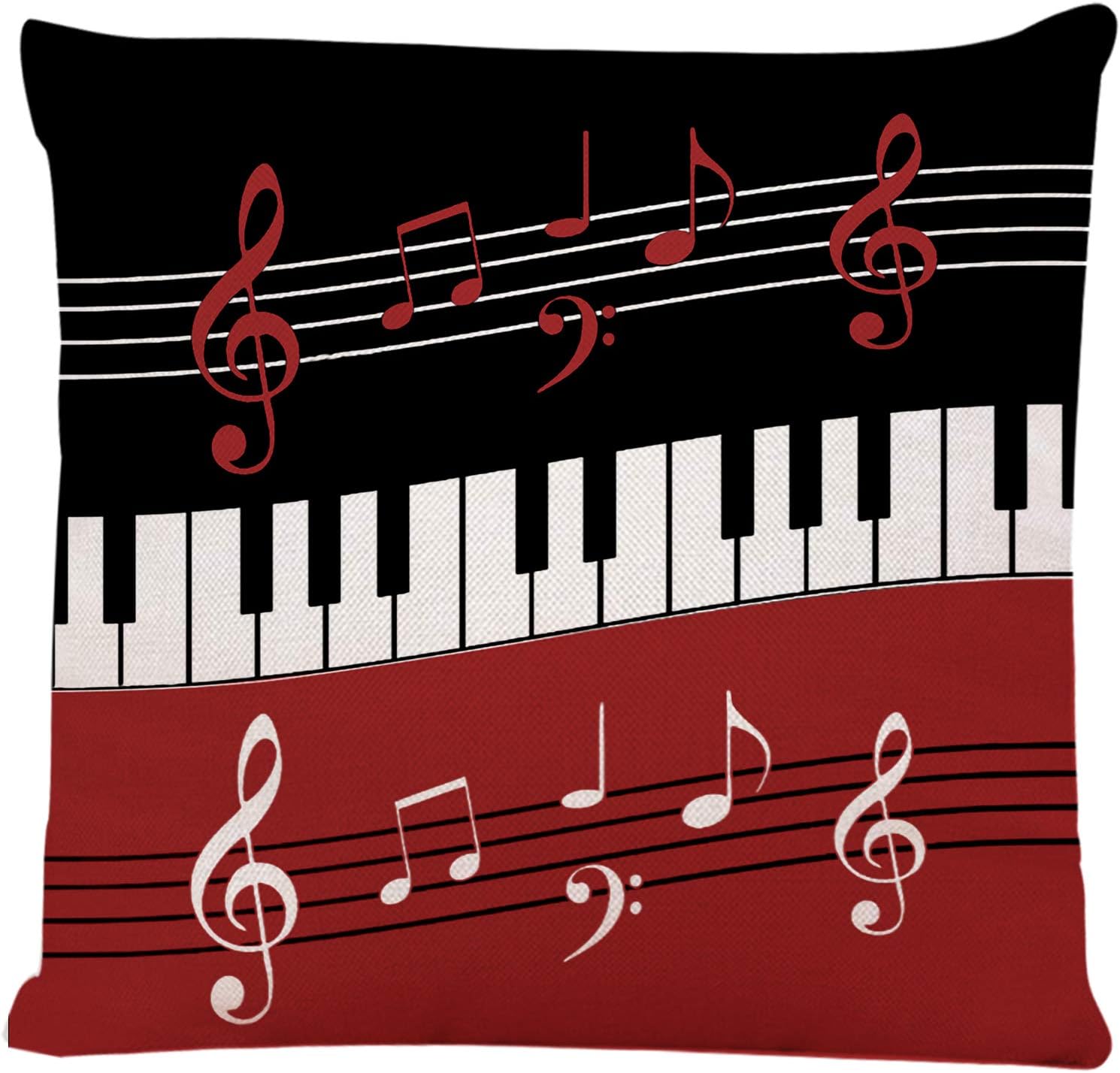 Amazon.com: YOUR SMILE Set of 4 Music Note Cotton Linen Decorative ...