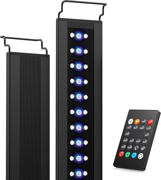 NICREW C10 24/7 Aquarium Light with Remote, Full Spectrum Fish Tank LED ...