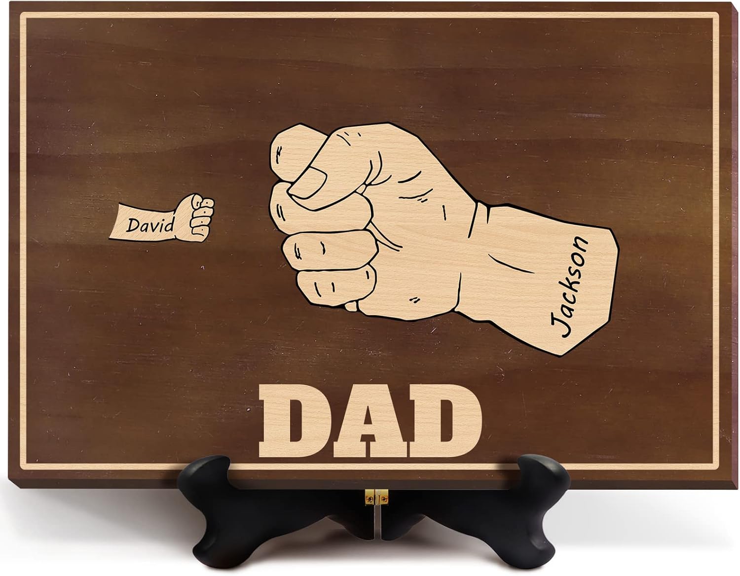 Bemaystar Personalized Father's Day Gifts for Dad - Fists Wood Sign ...