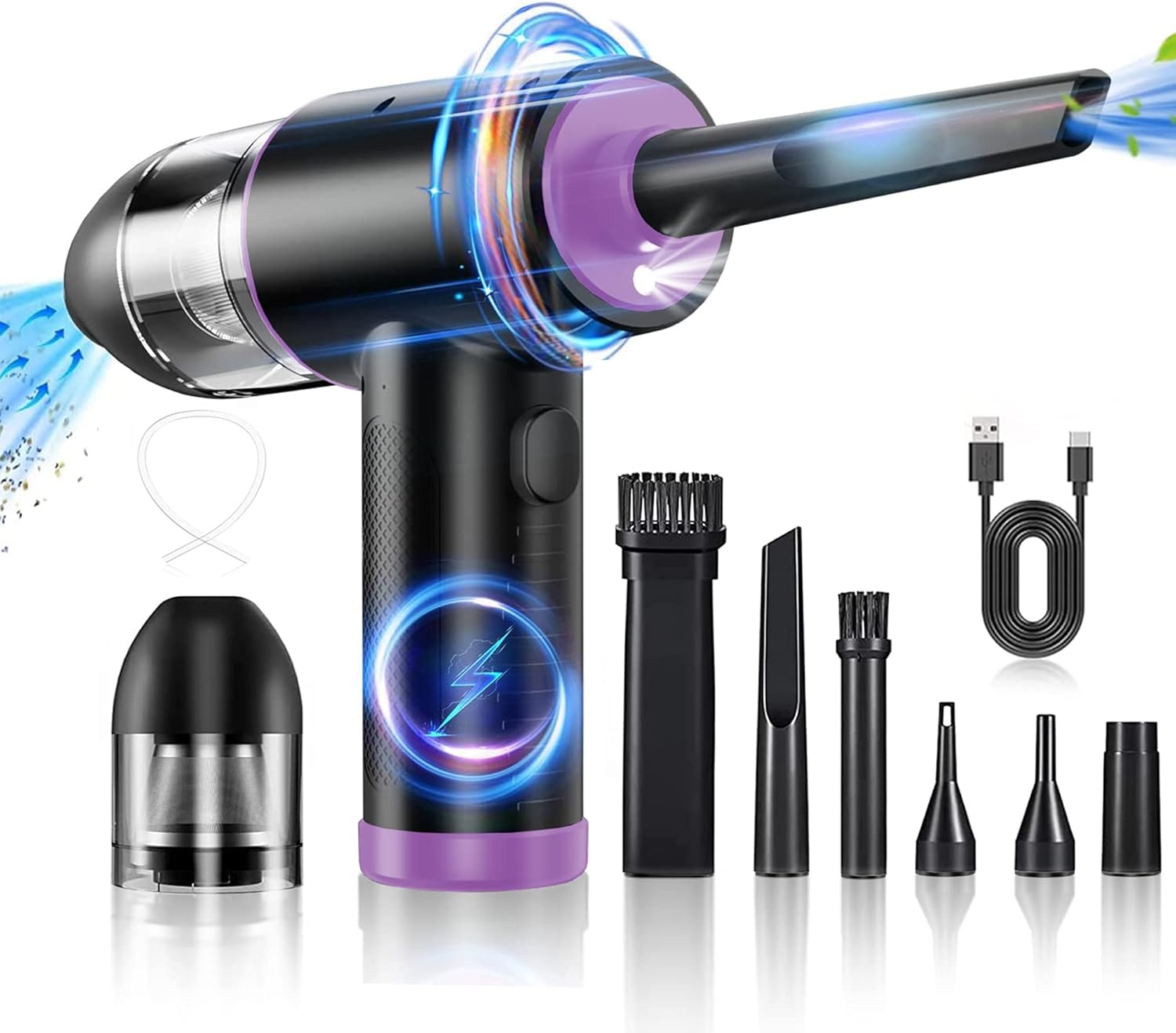 Amazon.com: Compressed Air Duster & Vacuum 2 in 1- Electric Air Duster ...