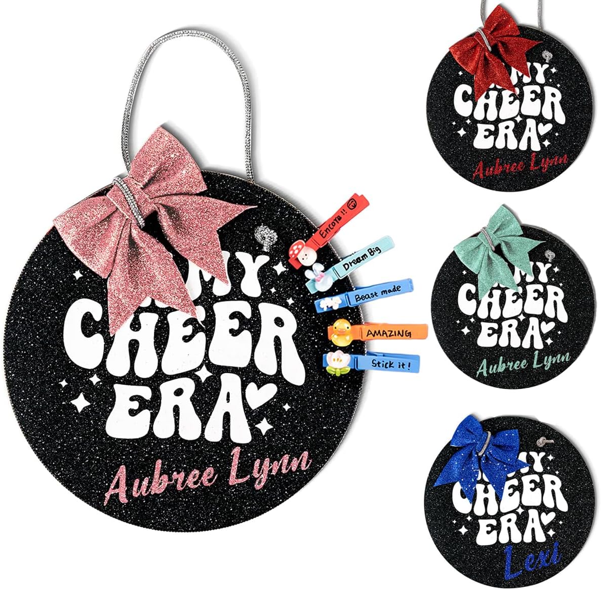 Amazon.com: Custom Name Cheer Pin Me Holder in My Cheer Era Pin Holder ...