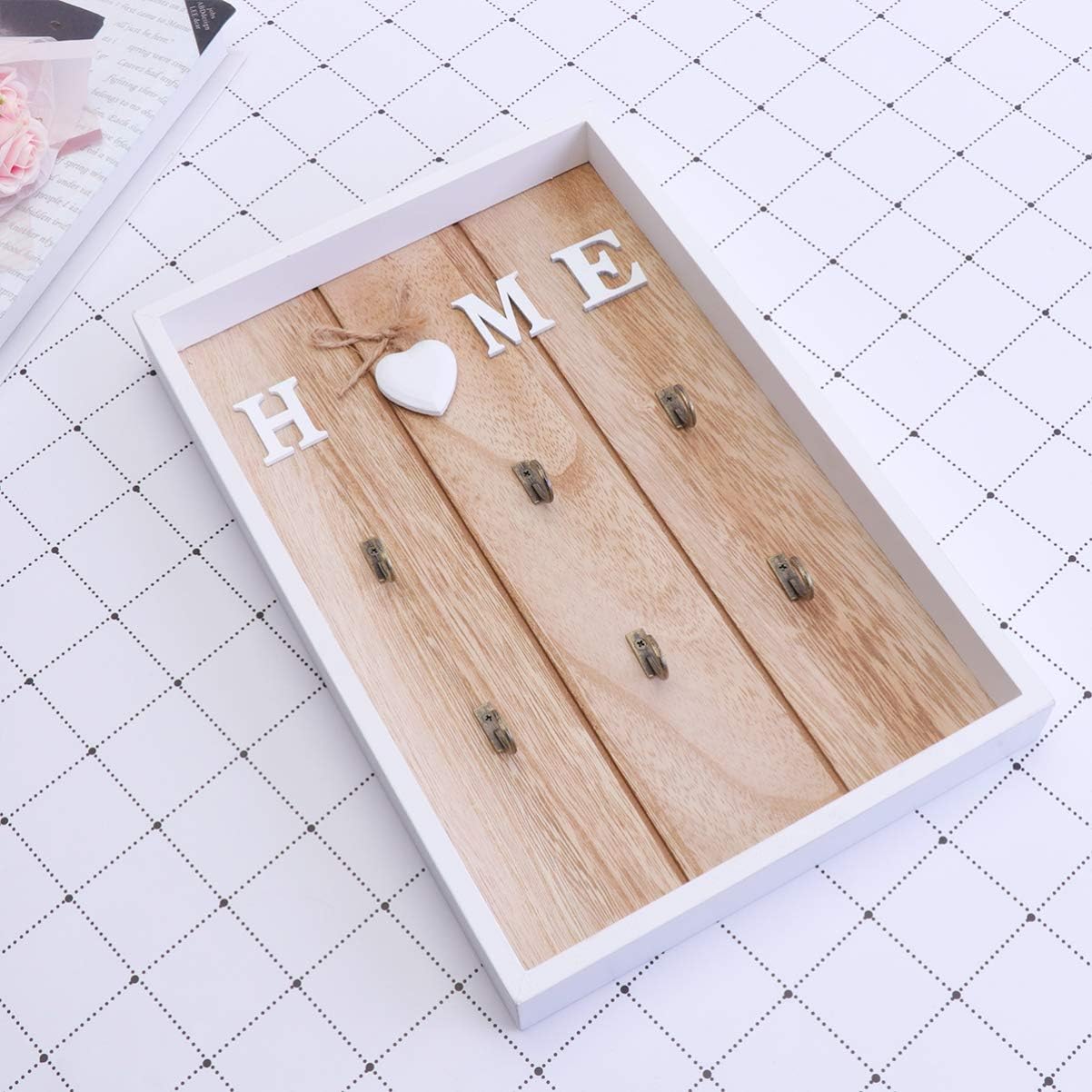 LIOOBO Key Holder for Wall Wooden Wall Mounted Key Box Decorative ...