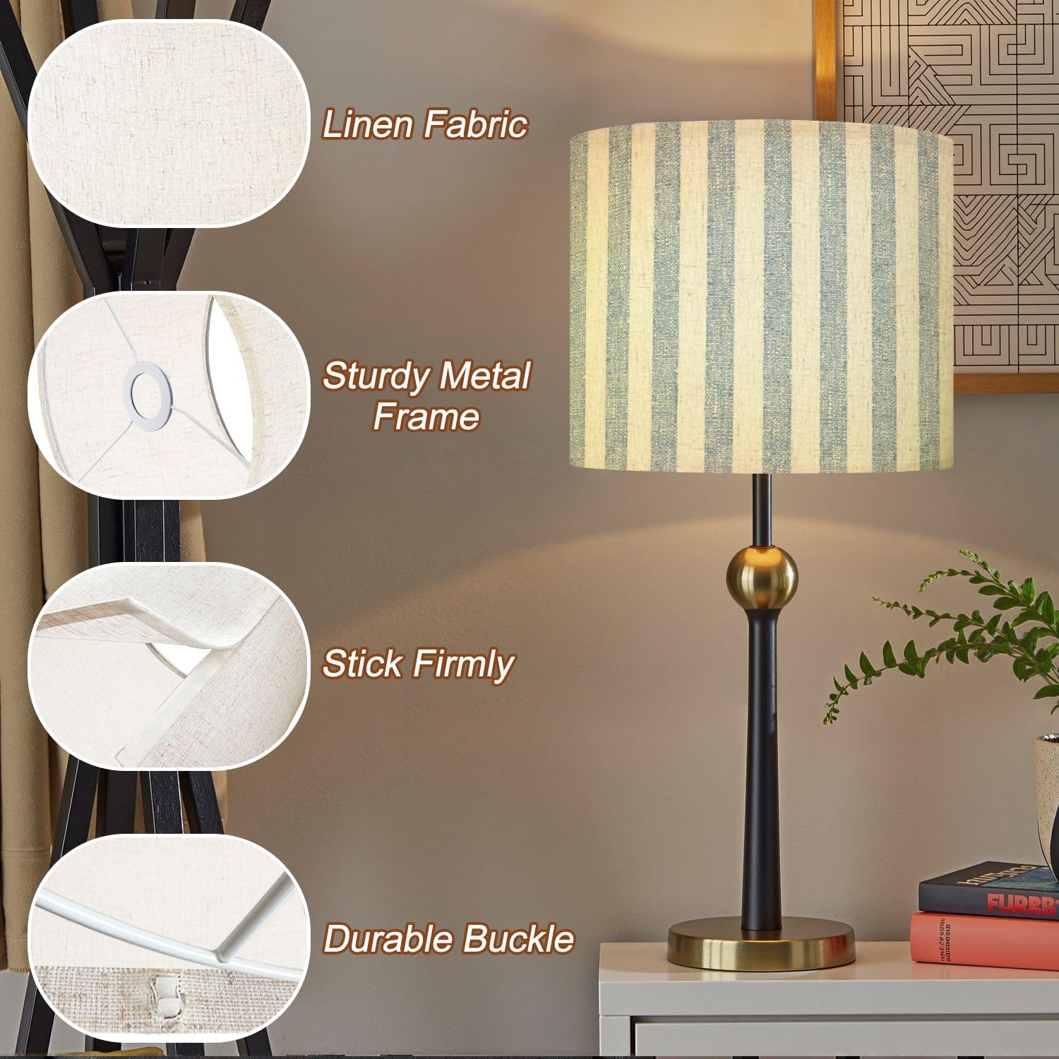 Snapklik.com : Lamp Shade Lampshades 1 Pack Chambray Coloured Textured ...