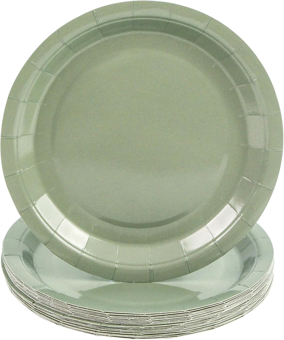 Amazon.com: Festive Green Round Paper Plates - 6.75" (50 Pc) - Sturdy ...
